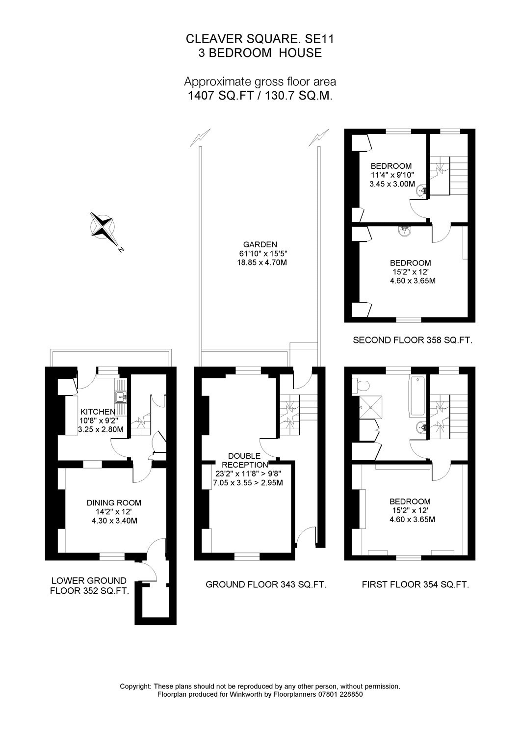 3 bedroom property for sale in Cleaver Square, Kennington, SE11 (Ref ...