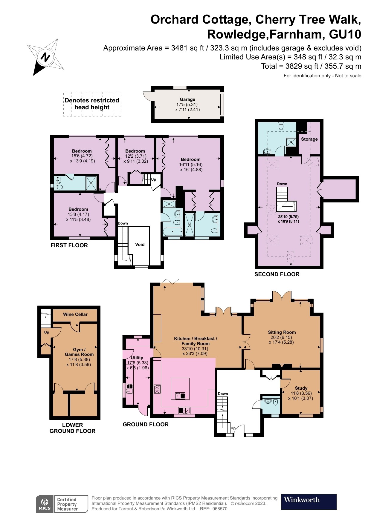 5 bedroom property for sale in Cherry Tree Walk, Rowledge, Farnham ...