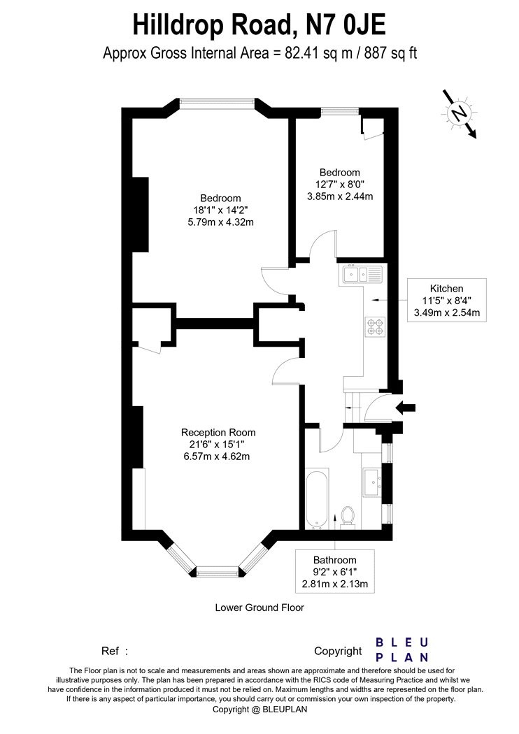 2 bedroom property for sale in Hilldrop Road, London, N7 (Ref KET250103 ...